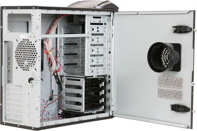 HEC Optimus Black 0.8 mm Thickness SECC Steel / Aluminum ATX Mid Tower ...