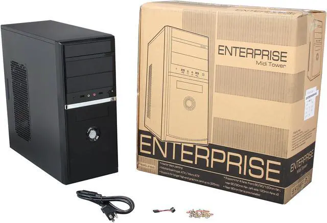 Compucase EnterpriseH585 Black HEC Enterprise ATX tower case with front USB/Audio, rear 8cm Fan ...