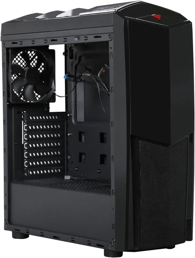 HEC 5BX5 Black Steel ATX Mid Tower Computer Case with 1 x 12cm Blue LED ...
