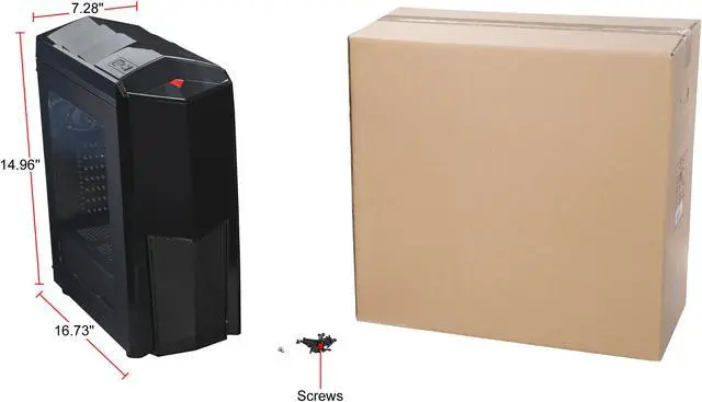 HEC 5BX5 Black Steel ATX Mid Tower Computer Case with 1 x 12cm Blue LED ...