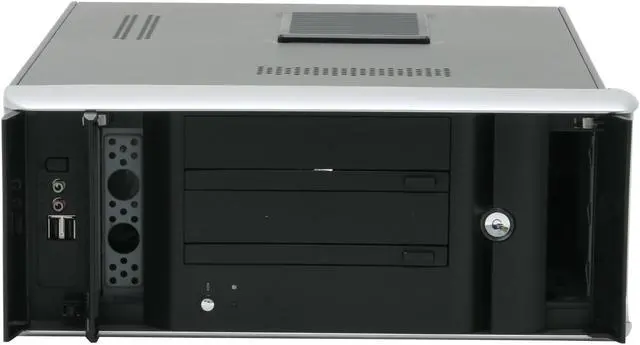 AOpen H420BBK/SL Black/Silver SECC MicroATX Mini Tower Computer Case ...