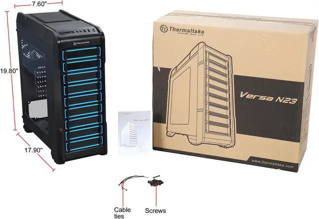 Open Box: Thermaltake Versa N23 Black SPCC ATX Gaming Mid Tower ...