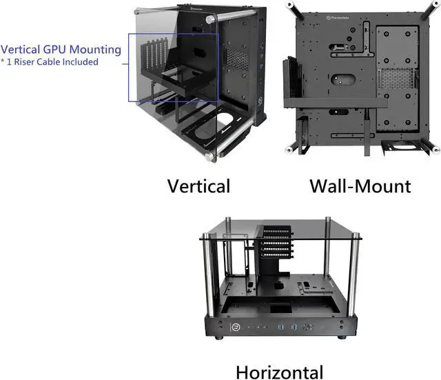 Thermaltake Core P1 Tempered Glass mini ITX Panoramic Viewing Tt LCS ...
