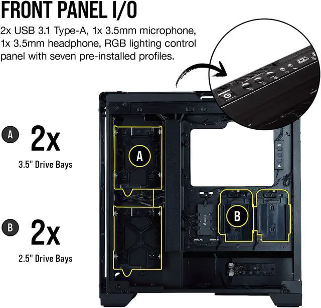 Open Box: CORSAIR Crystal Series 570X RGB Mirror Black Tempered Glass ...
