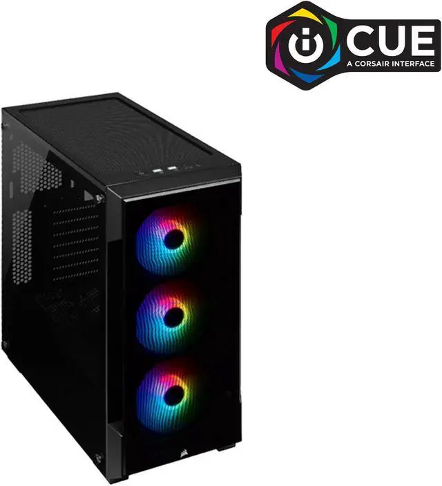 CORSAIR iCUE 220T RGB Mid-Tower Smart Case, Black - Newegg.com