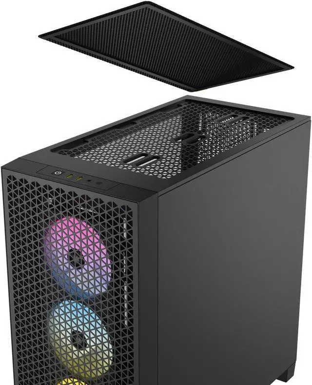 CORSAIR 3000D RGB AIRFLOW Mid-Tower PC Case - Black - 3x AR120 RGB Fans ...