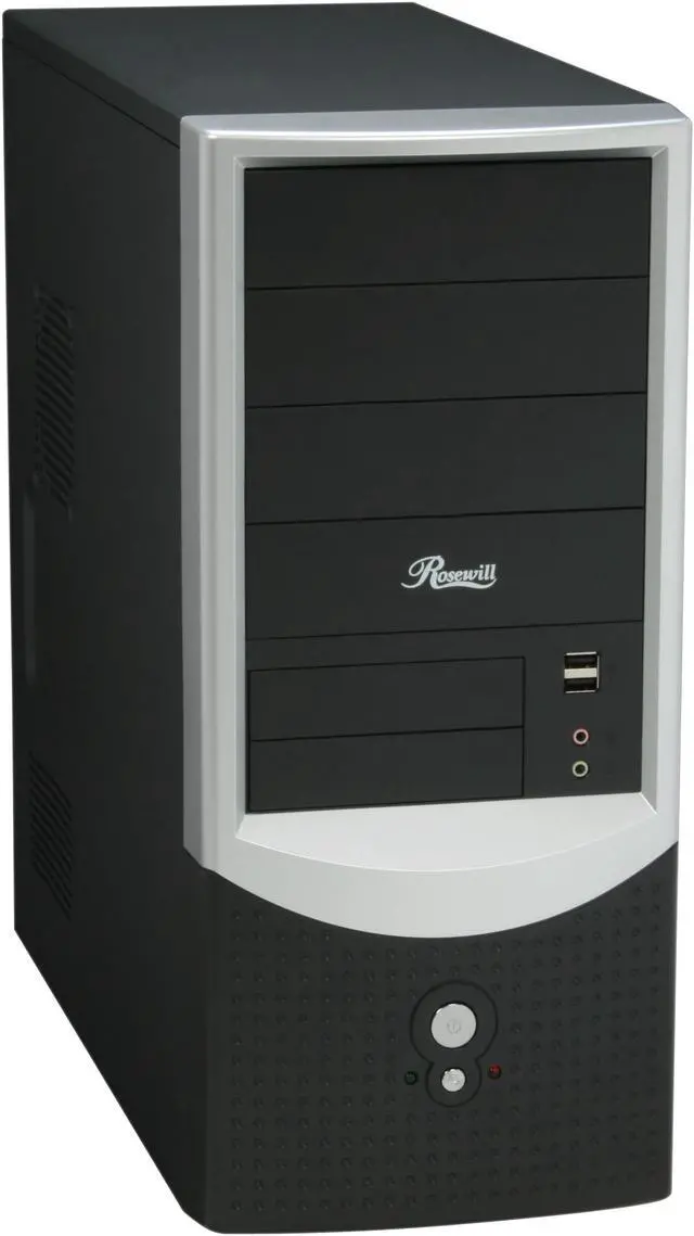 Rosewill R805BS Black/Silver Steel ATX Mid Tower Computer Case with 20 ...