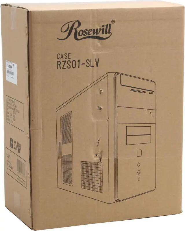 Rosewill RZS01 SLV Sturdy SGCC Steel ATX Mid Tower Computer Case ...