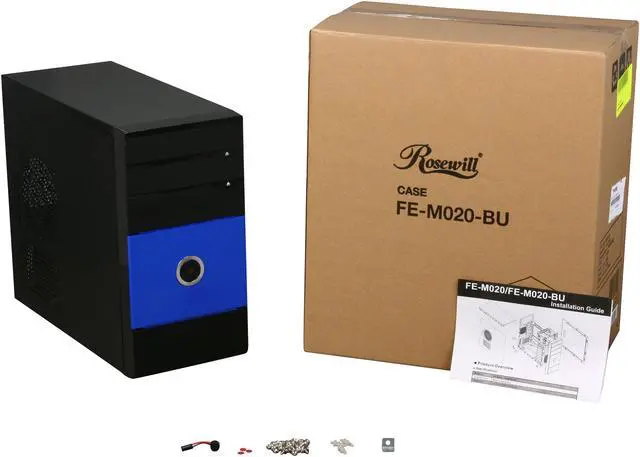 Rosewill FE-M020-BU Black / Blue Computer Case - Newegg.com
