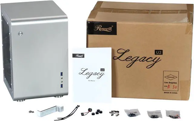 Rosewill Legacy U2-S - Silver Aluminum Alloy Mini ITX Tower Computer ...