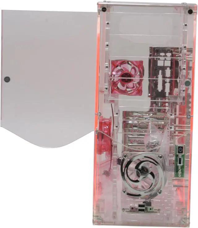 LOGISYS Computer YIN YANG CS889RD Clear/ Red Computer Case Pre ...