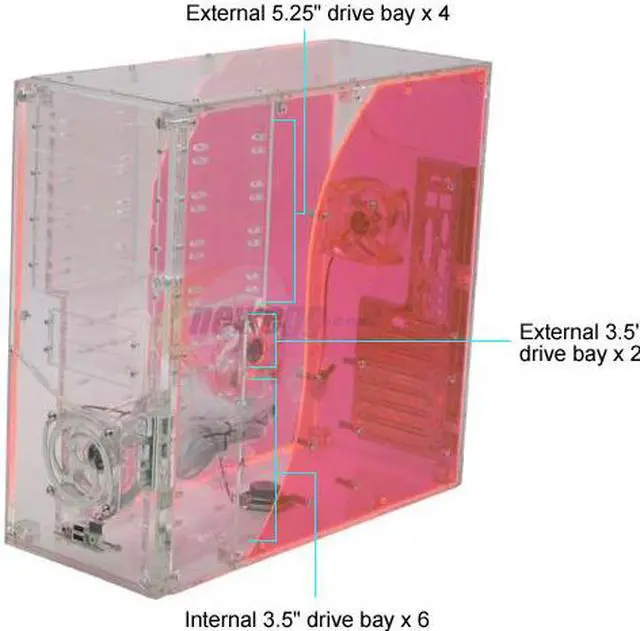 LOGISYS Computer YIN YANG CS889RD Clear/ Red Computer Case Pre ...