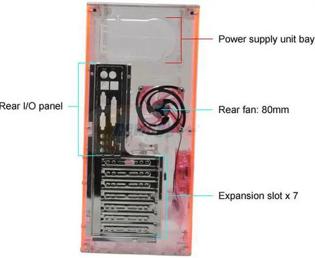 LOGISYS Computer YIN YANG CS889RD Clear/ Red Computer Case Pre ...