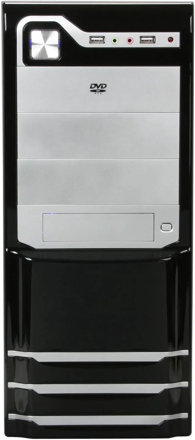 LOGISYS Computer CS308BK Silver / Black Computer Case - Newegg.com