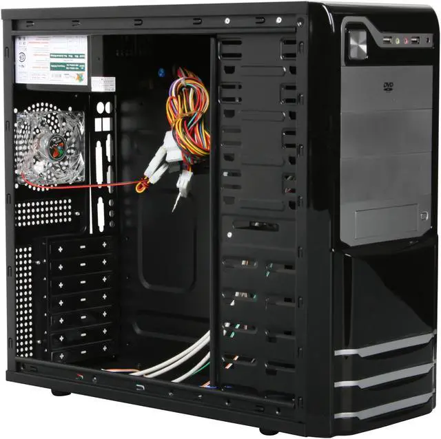 LOGISYS Computer CS308BK Silver / Black Computer Case - Newegg.com