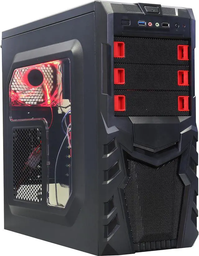 Open Box: LOGISYS Computer CS380RD Black / Red Computer Case - Newegg.com