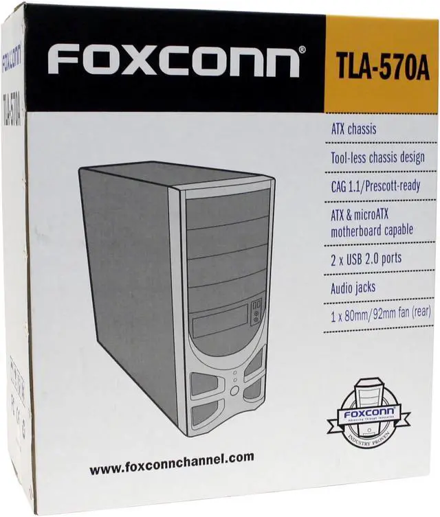 Foxconn TLA+570-CA400 Black/Silver Computer Case - Newegg.com
