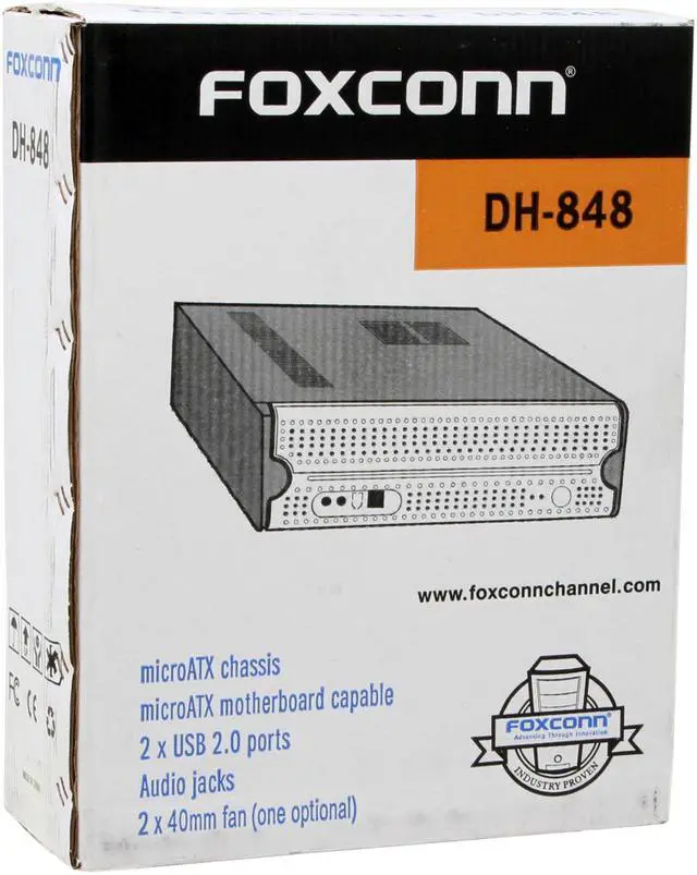 Foxconn DH848-SV250-2N Black/ Silver Steel MicroATX Slim Desktop ...