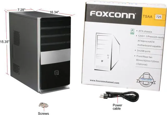 Foxconn TSAA725-ISO450 Black/Silver Computer Case - Newegg.com
