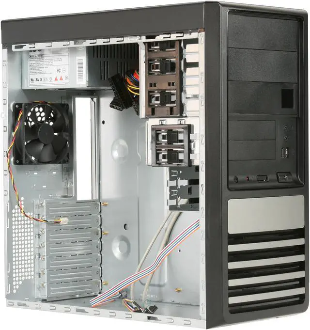 Foxconn TS (Tower) TS-689 (H+A)+ISO-450 Black / Silver Computer Case ...