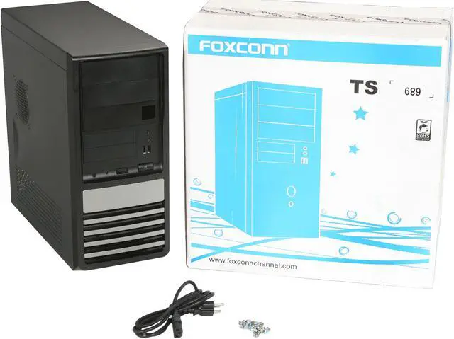 Foxconn TS (Tower) TS-689 (H+A)+ISO-450 Black / Silver Computer Case ...
