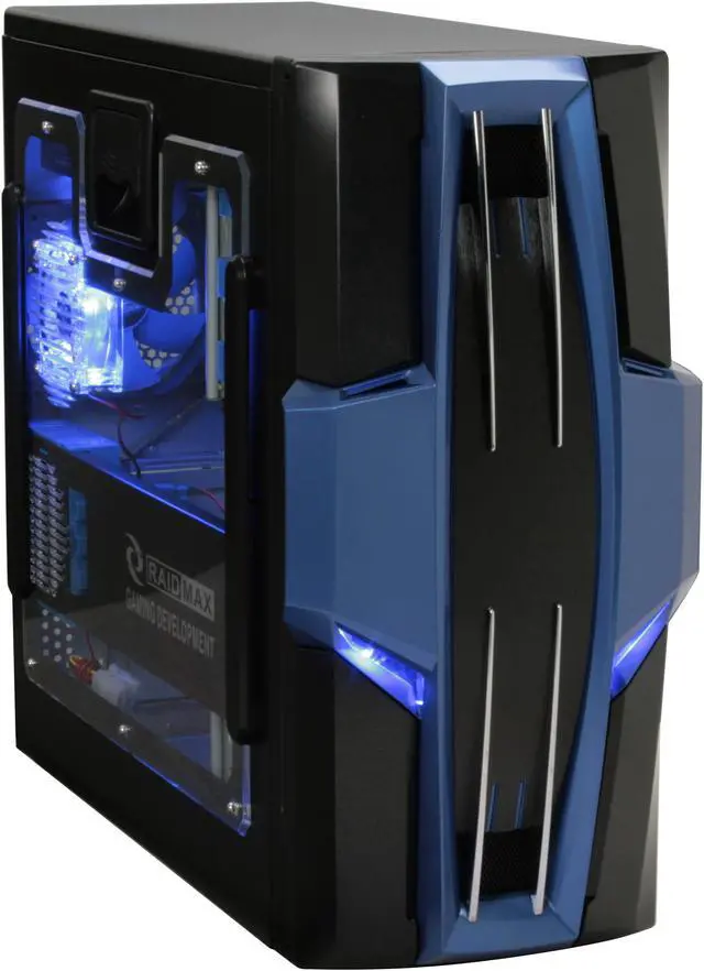 RAIDMAX AZTEC ATX-619WU530P Black / Blue 1.0mm SECC Steel ATX Mid Tower ...