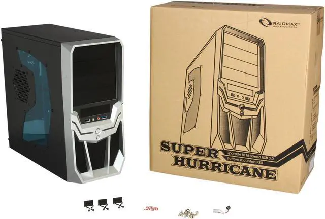 RAIDMAX Super Hurricane ATX-248NWS Black / Silver Computer Case ...