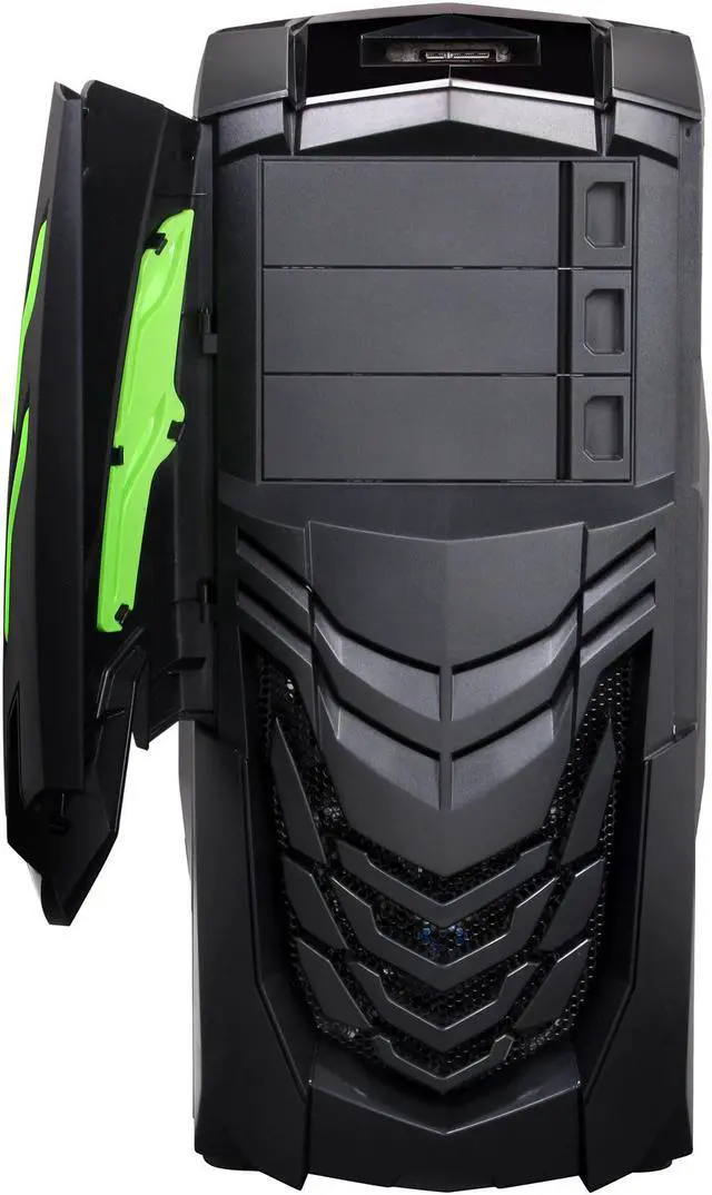 Open Box: RAIDMAX Viper GX ATX-512WBG Black / Green Computer Case ...