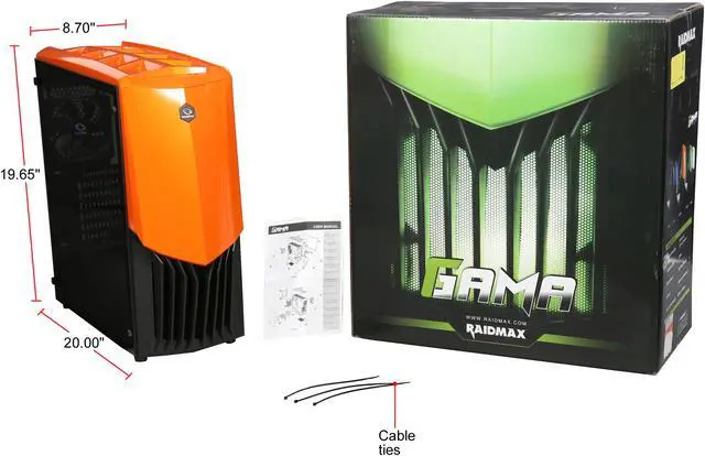 Open Box: RAIDMAX Gama A18-TO Black / Orange Computer Case - Newegg.com