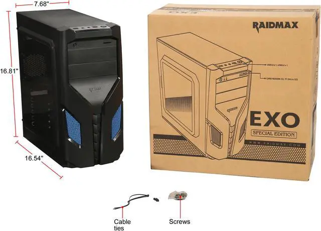 RAIDMAX EXO ATX-108BU Black / Blue Computer Case - Newegg.com