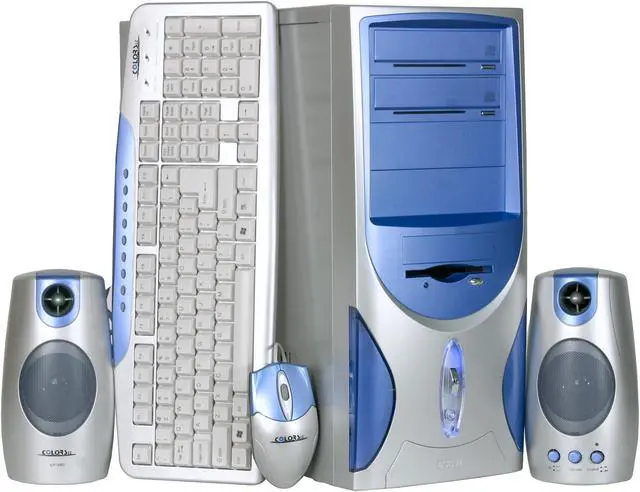 Broadway Com Corp C8001 4in1 Silver/ Blue Computer Case - Newegg.com