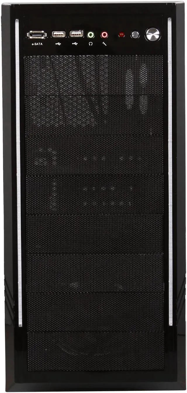 Broadway Com Corp A5938-Series A5938-Red Glossy Black Computer Case ...