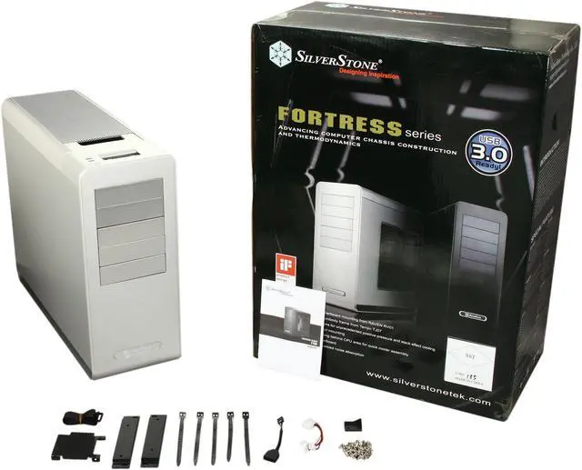 SilverStone Fortress Series SST-FT02S-W-USB3.0 Silver Computer Case ...