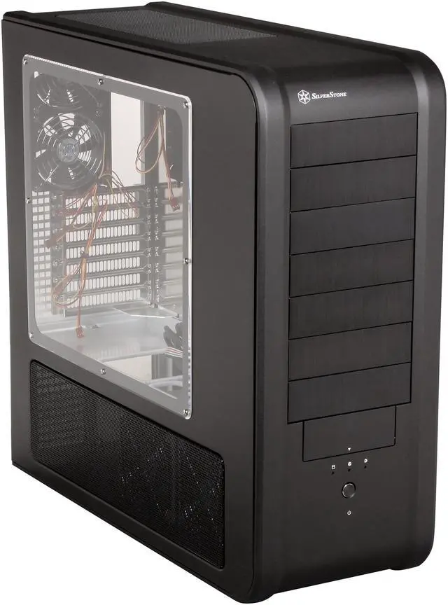 SilverStone Temjin Series TJ07B-W-USB3.0 Black Aluminum ATX Full Tower ...