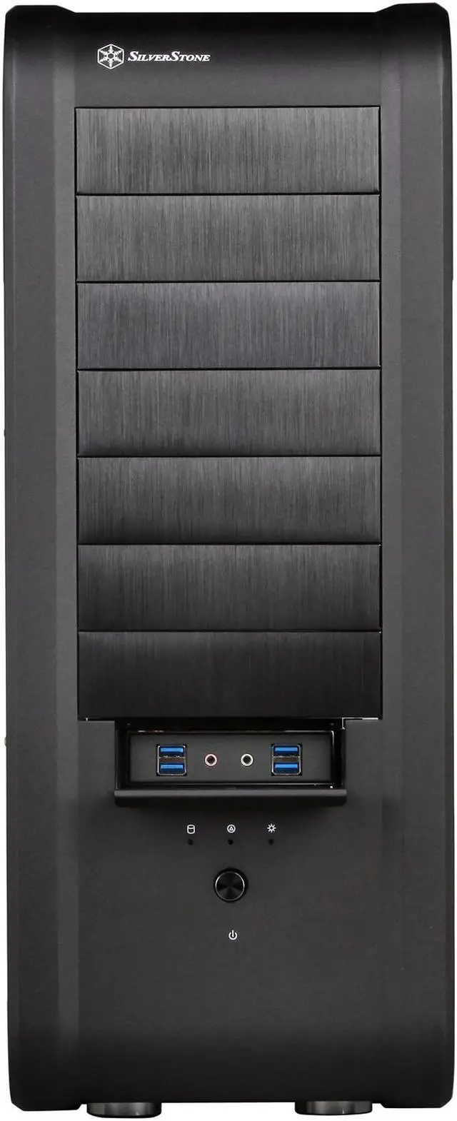 SilverStone Temjin Series TJ07B-W-USB3.0 Black Aluminum ATX Full Tower ...