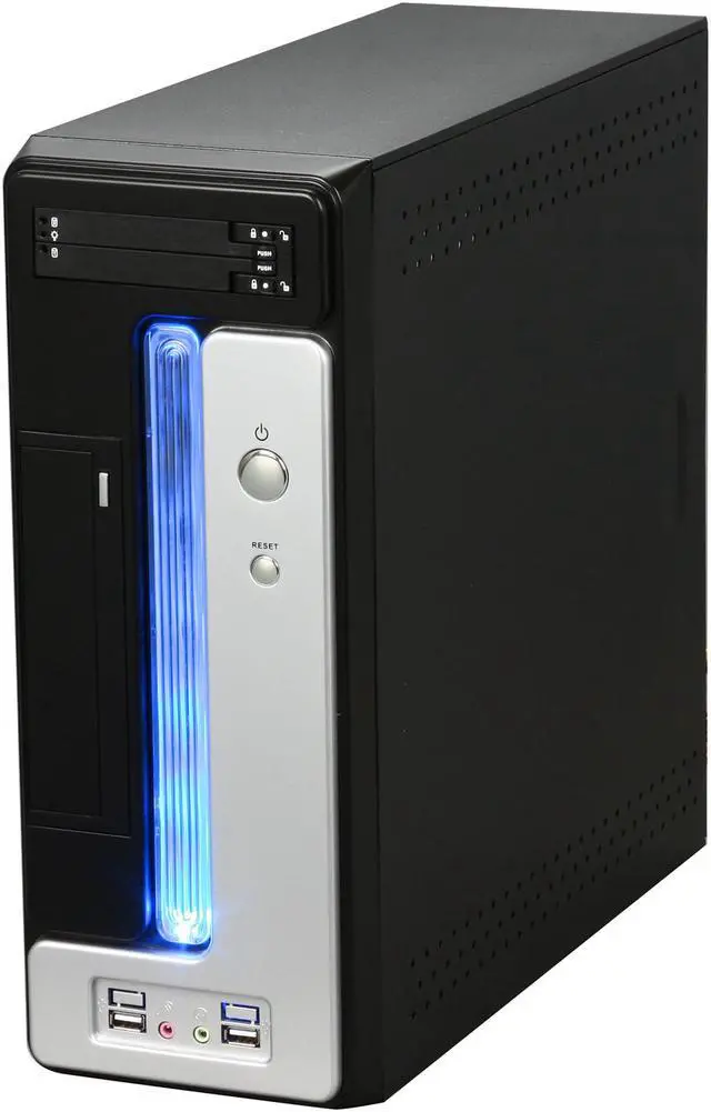 Athena Power CA-1015ISH21 Black / Silver Computer Case wtih dual 2.5 ...