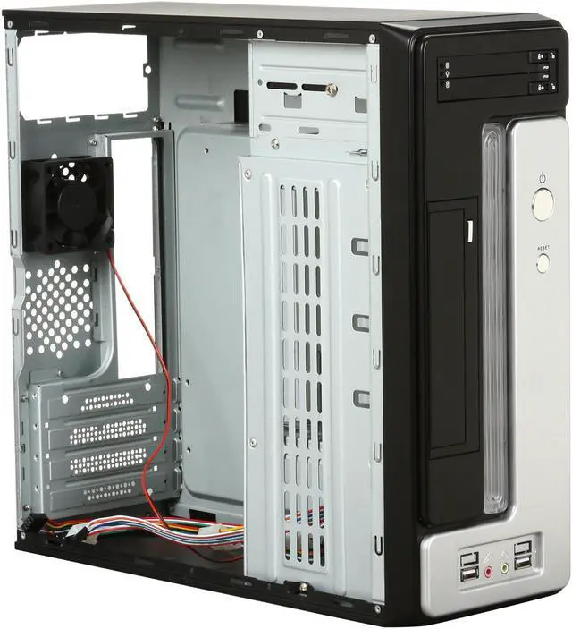 Athena Power CA-1015ISH21 Black / Silver Computer Case wtih dual 2.5 ...
