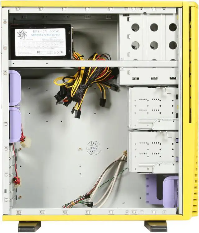 Athena Power CA-601Y60 Yellow SECC 1.0mm Steel ATX Full Tower Computer ...