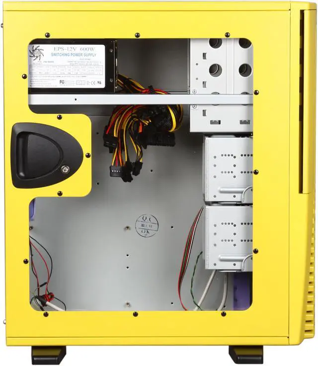 Athena Power CA-601YW60 Yellow SECC 1.0mm Steel ATX Full Tower Computer ...