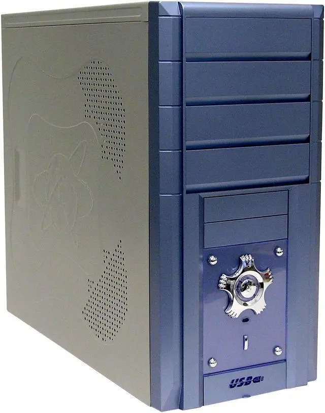 ASYS 180 Blue/Silver Computer Case - Newegg.com