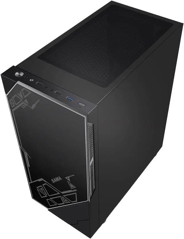SAMA Sama-G3-ARGB Black USB3.0 Steel/ Tempered Glass ATX Mid Tower ...