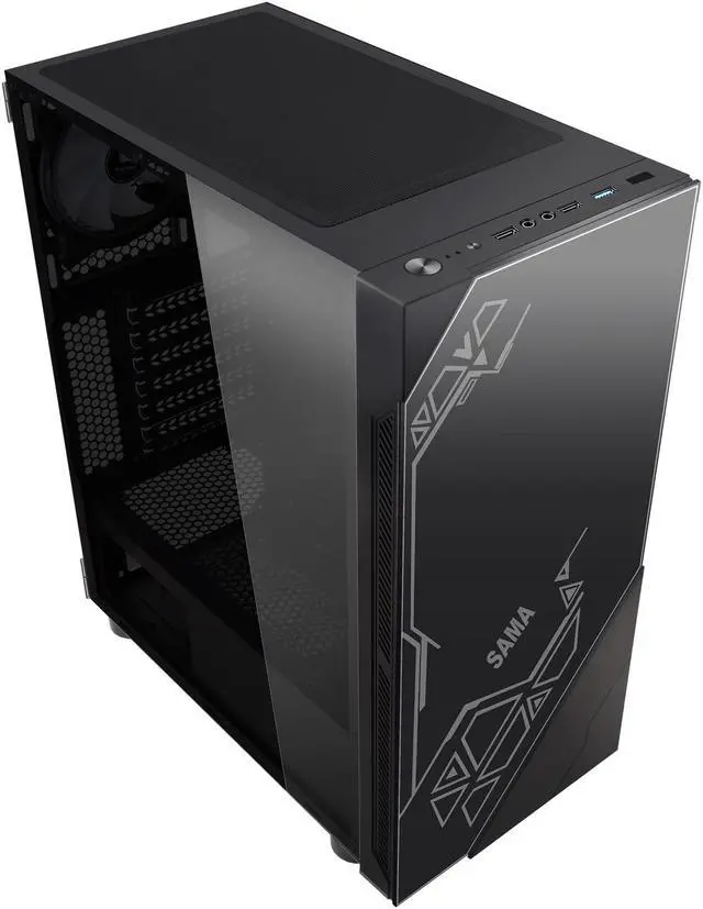 SAMA Sama-G3-ARGB Black USB3.0 Steel/ Tempered Glass ATX Mid Tower ...