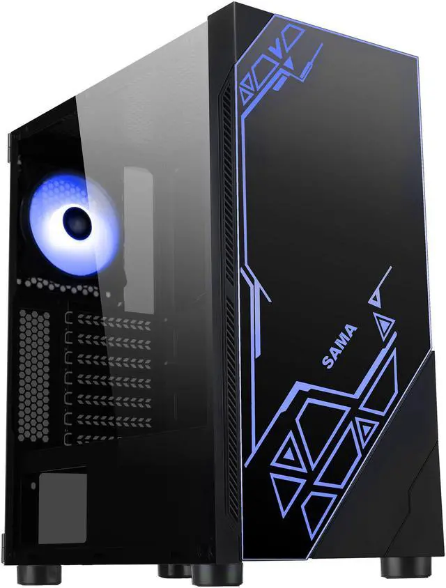 SAMA Sama-G3-ARGB Black USB3.0 Steel/ Tempered Glass ATX Mid Tower ...