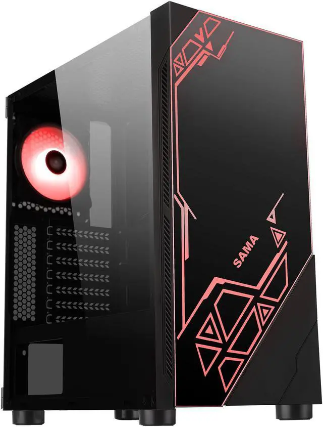 SAMA Sama-G3-ARGB Black USB3.0 Steel/ Tempered Glass ATX Mid Tower ...