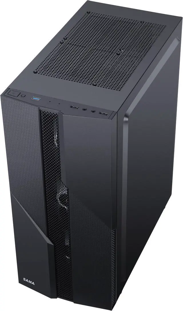 SAMA Sama-M2-TG Black USB3.0 Steel/ Tempered Glass ATX Mid Tower Gaming ...