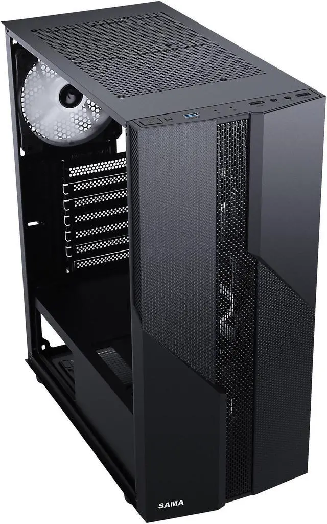 SAMA Sama-M2-TG Black USB3.0 Steel/ Tempered Glass ATX Mid Tower Gaming ...