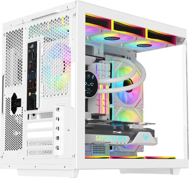 Open Box: Sama 2771 White Dual USB3.0, Tempered Glass Micro-ATX Tower ...