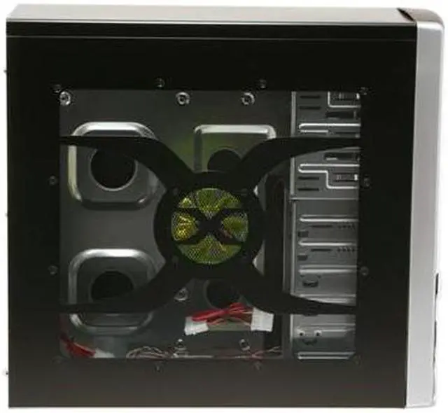 XION Solaris XON-401 Black with Green LED Light Steel ATX Mid Tower ...