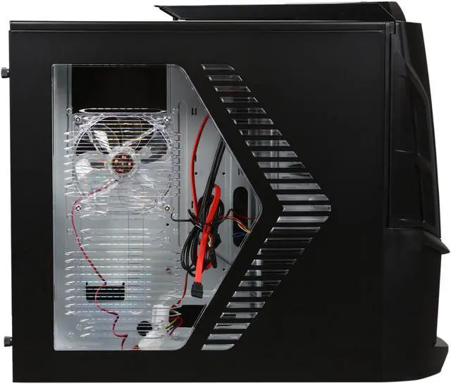 XION XON-CBX01-BL CyborGX Gaming Black w/ Blue LED Light Steel ATX Mid ...