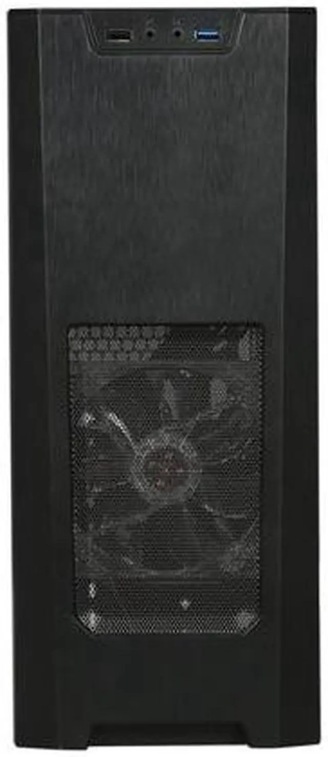 XION Gaming Series XON-350_BK Black with Blue LED Light Computer Case ...